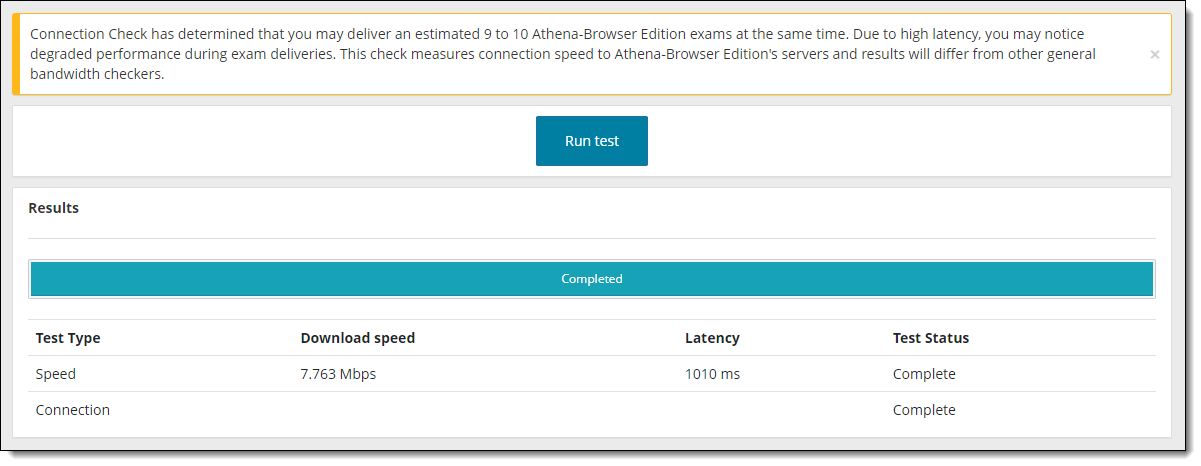 Run a Connection Check